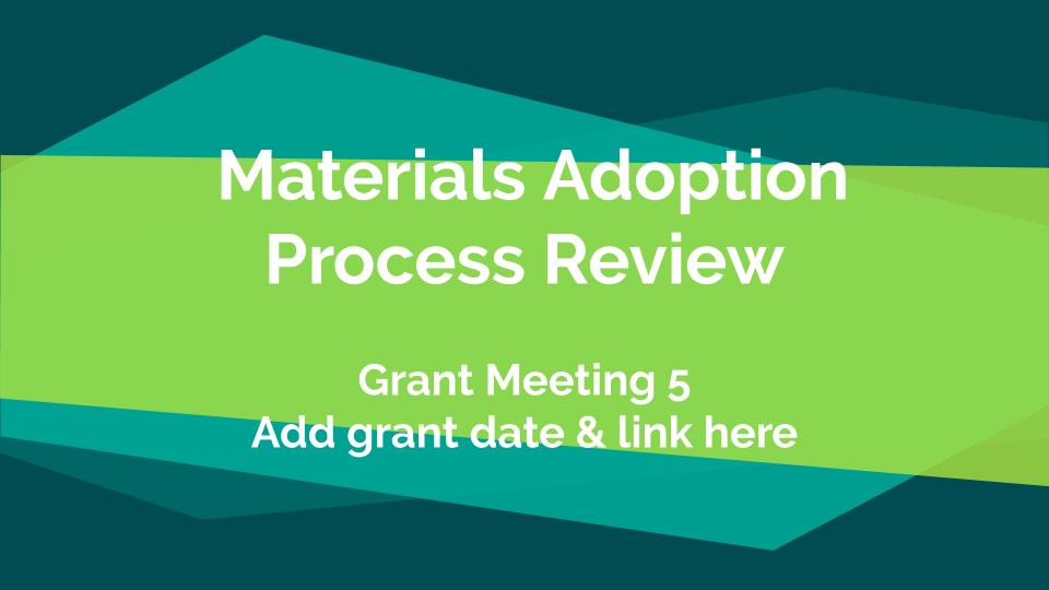 Materials Adoption Process Review Presentation | WISELearn Resources