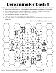 GAME: Denominator Dash - Comparing Fractions with the Same Denominator ...
