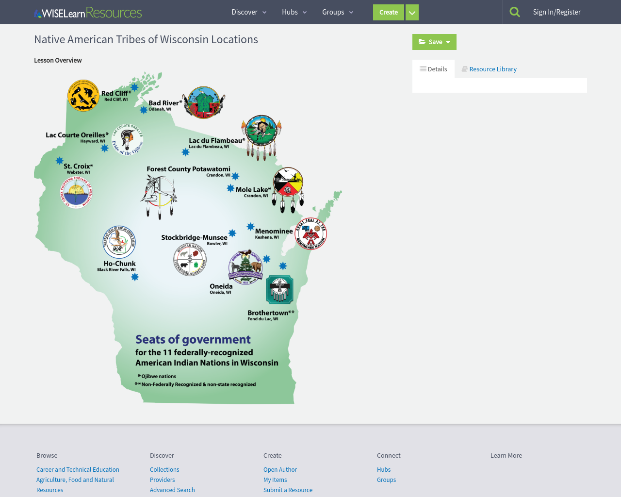 Native American Tribes of Wisconsin Locations | WISELearn Resources