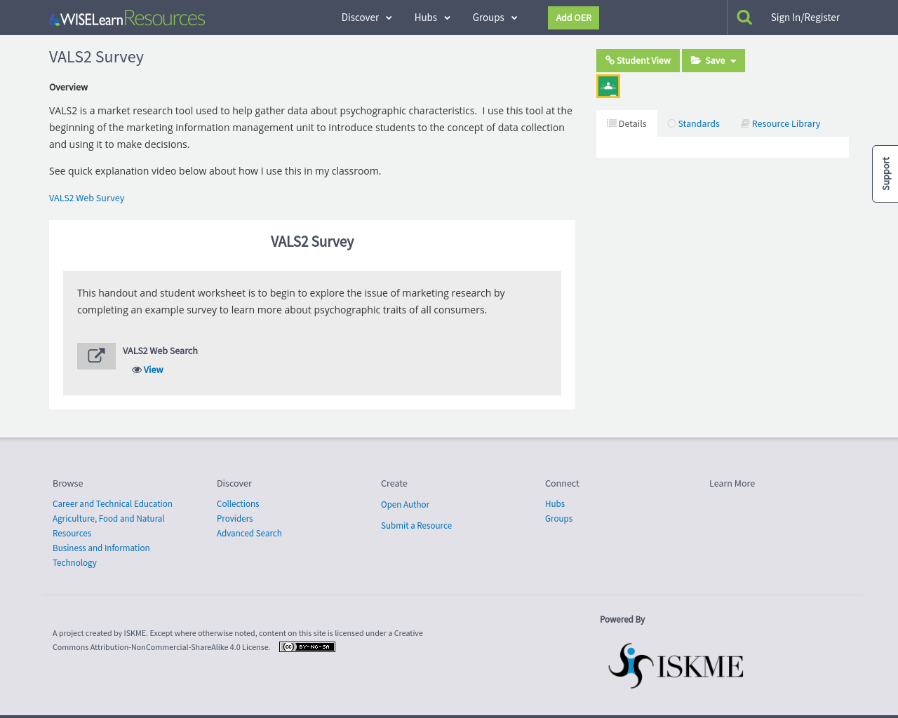 VALS2 Survey | WISELearn Resources