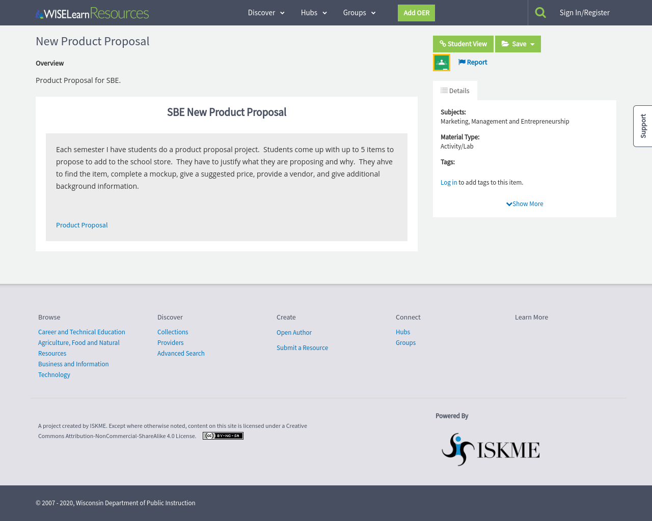 New Product Proposal | WISELearn Resources