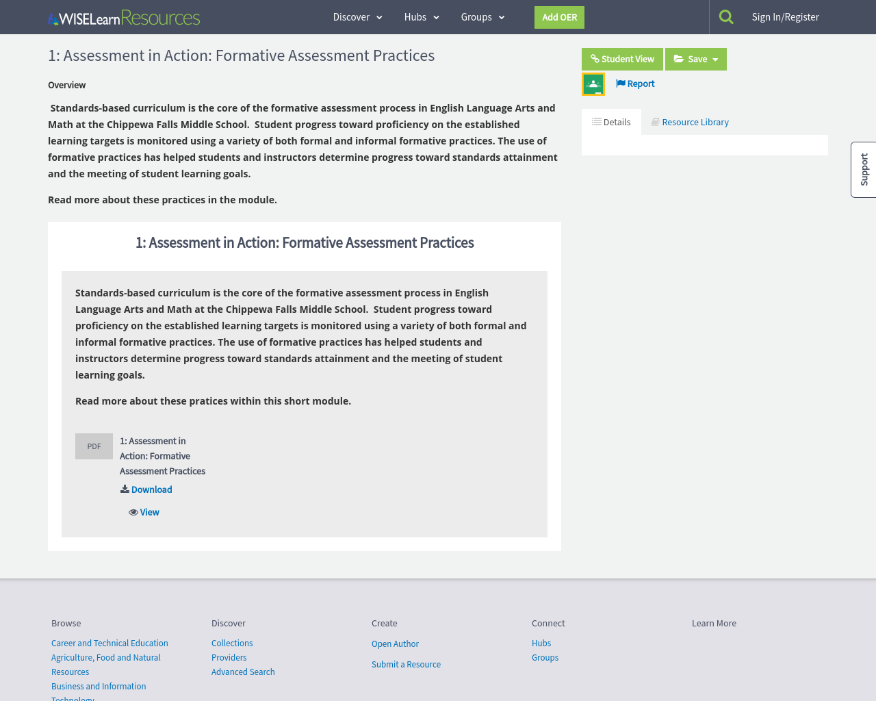 1: Assessment in Action: Formative Assessment Practices | WISELearn Resources