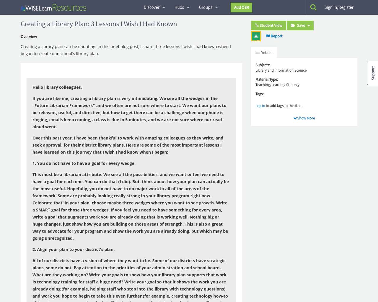 Creating a Library Plan: 3 Lessons I Wish I Had Known | WISELearn Resources