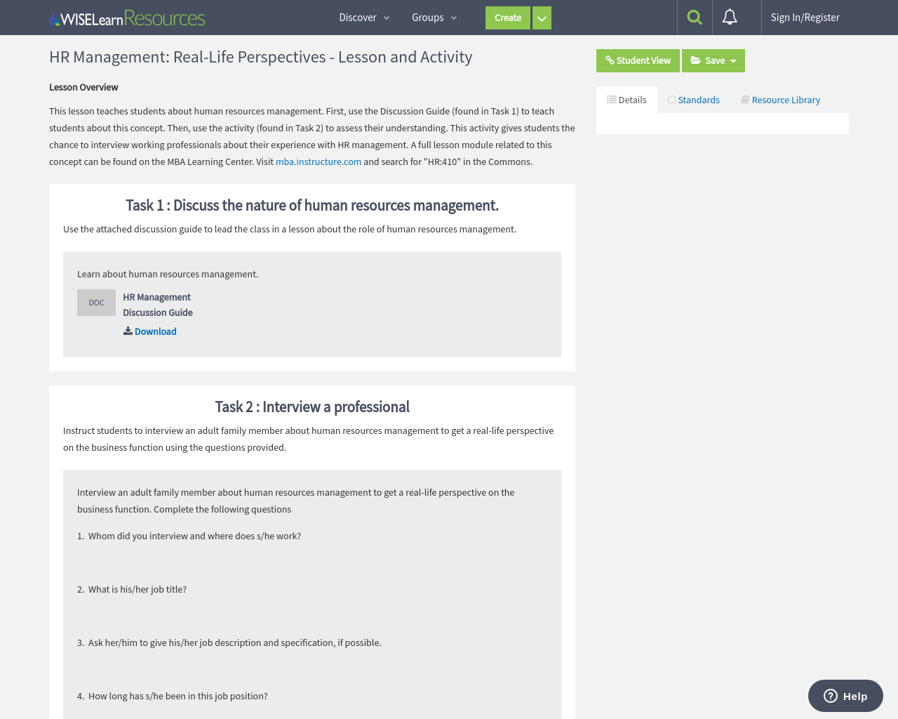HR Management: Real-Life Perspectives - Lesson and Activity | WISELearn ...
