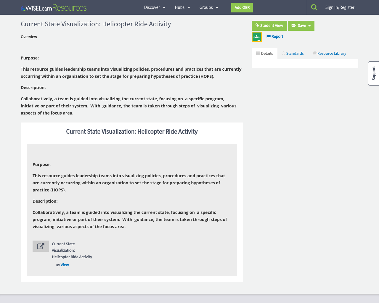 Current State Visualization: Helicopter Ride Activity | WISELearn Resources