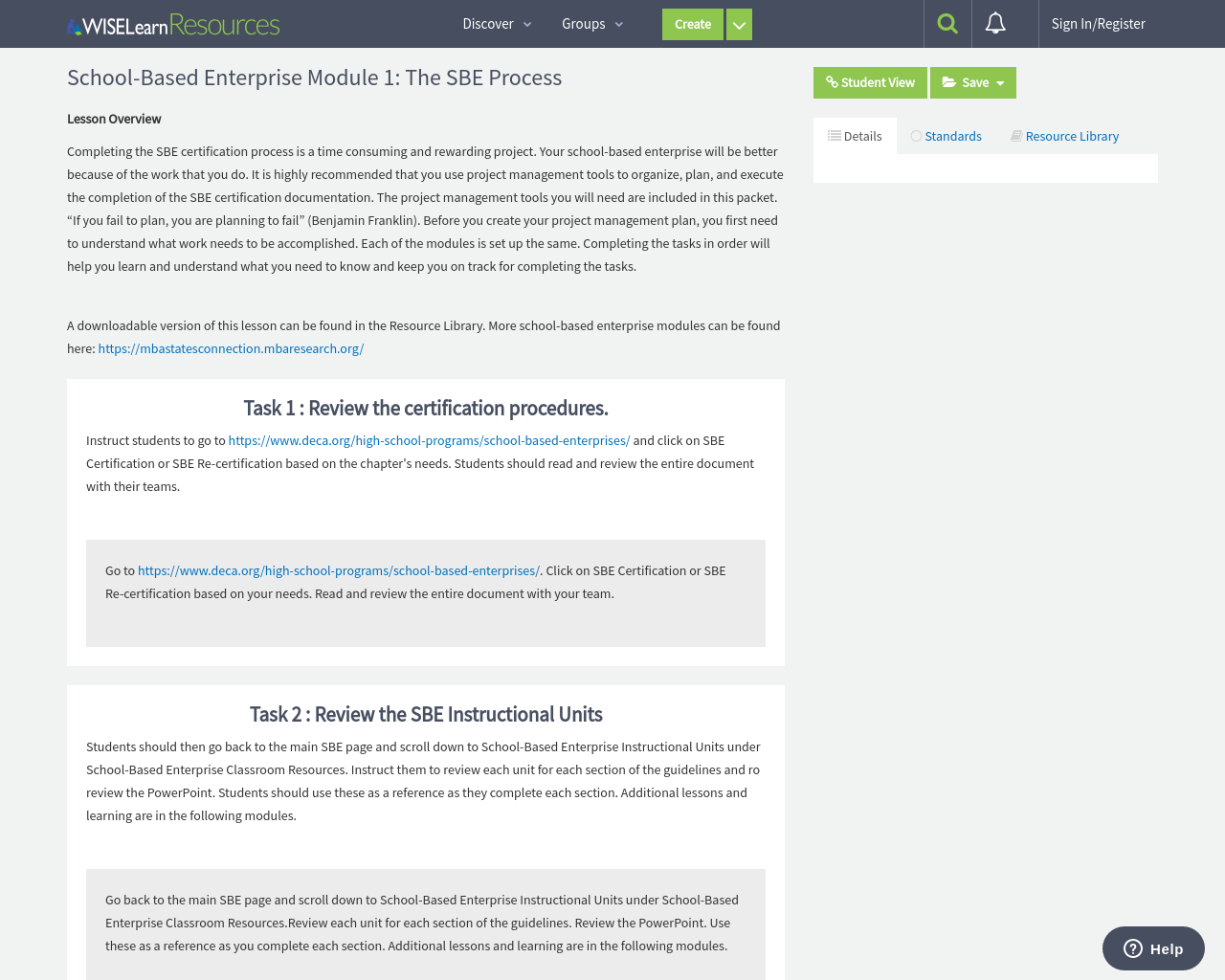 School-Based Enterprise Module 1: The SBE Process | WISELearn Resources