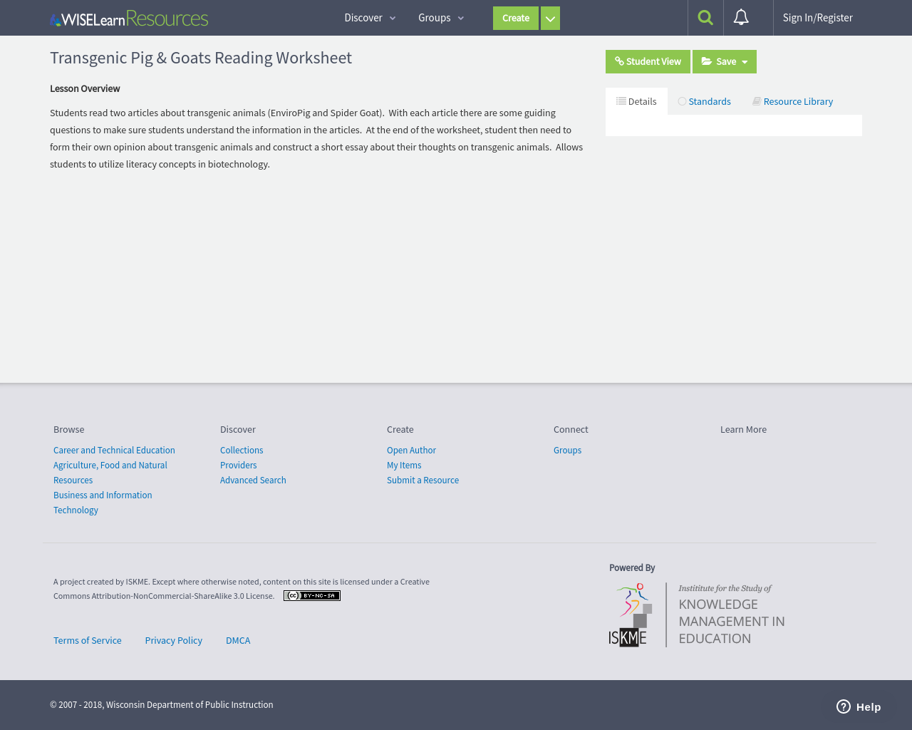 Transgenic Pig & Goats Reading Worksheet | WISELearn Resources