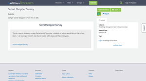 Secret Shopper Survey | WISELearn Resources