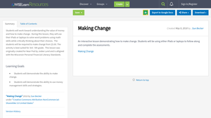 Making Change | WISELearn Resources