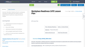 Workplace Readiness CATE Lesson Plan | WISELearn Resources