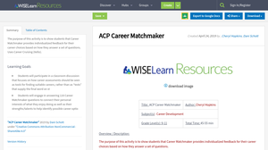 ACP Career Matchmaker | WISELearn Resources
