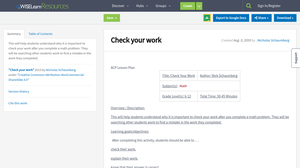 Check your work | WISELearn Resources