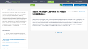 Native American Literature for Middle School Grades | WISELearn Resources