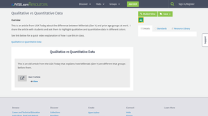 Qualitative vs Quantitative Data | WISELearn Resources