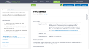 Worksite Math | WISELearn Resources