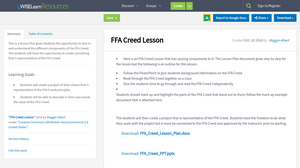 FFA Creed Lesson | WISELearn Resources
