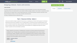 Designing a Website - Rubric with Activities | WISELearn Resources