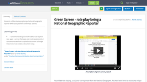 Green Screen - role play being a National Geographic Reporter ...