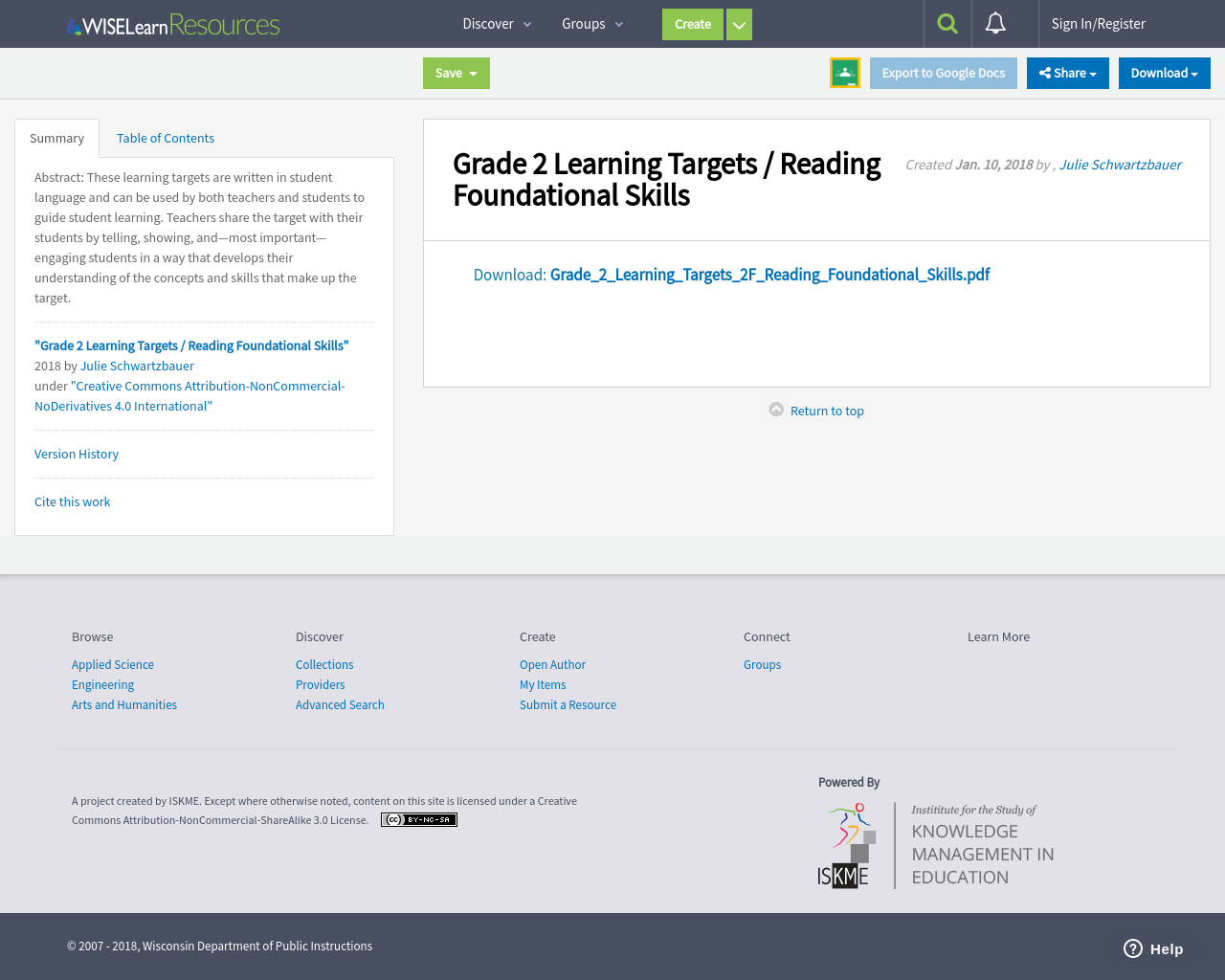 Grade 2 Learning Targets / Reading Foundational Skills | WISELearn ...