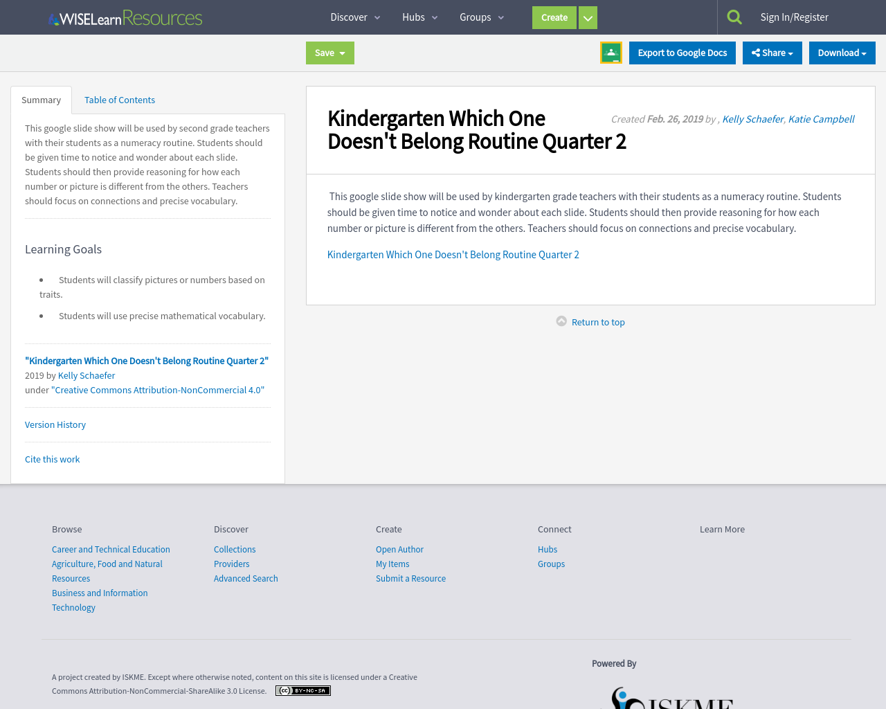 Kindergarten Which One Doesn't Belong Routine Quarter 2 | WISELearn ...