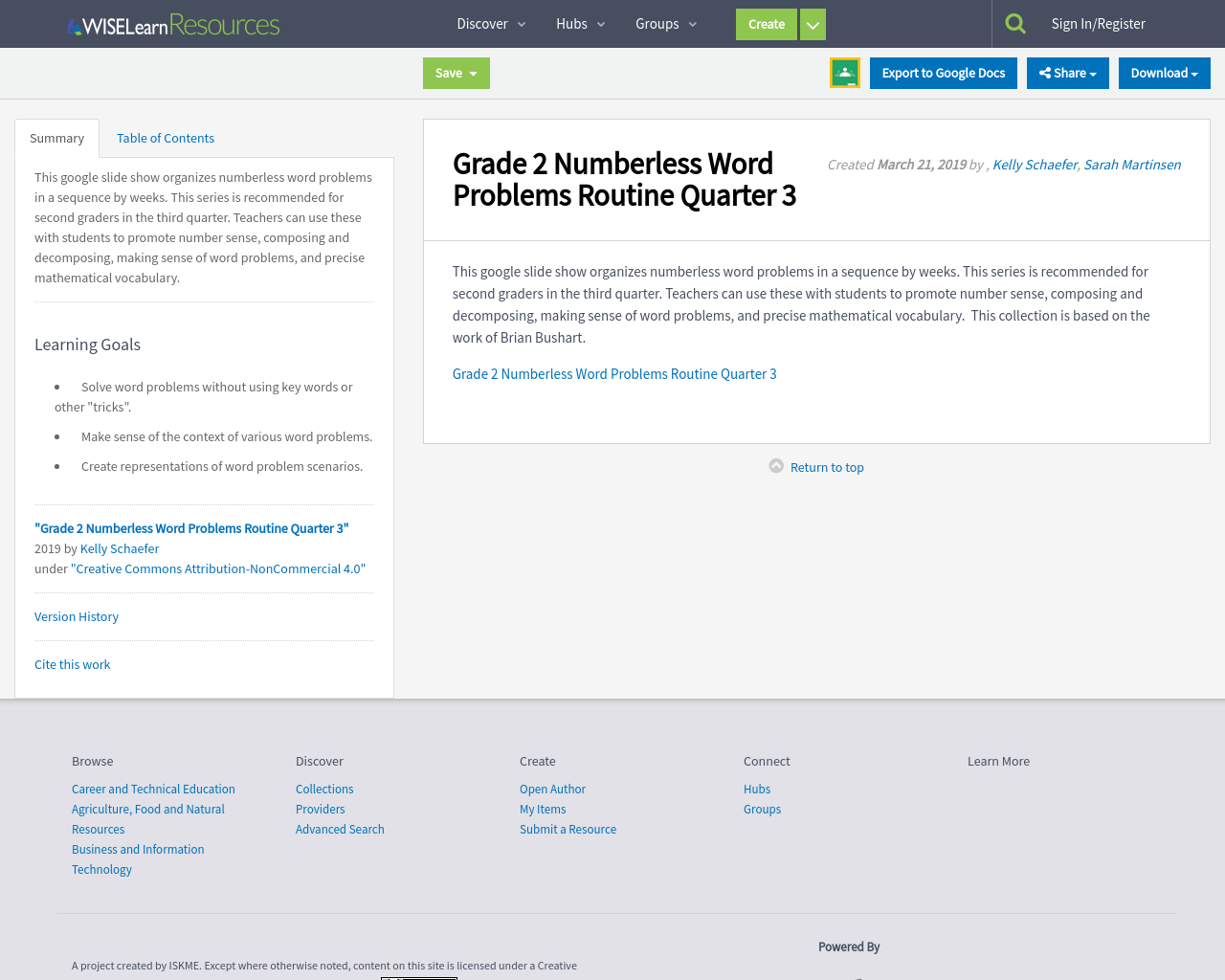 Grade 2 Numberless Word Problems Routine Quarter 3 | WISELearn Resources