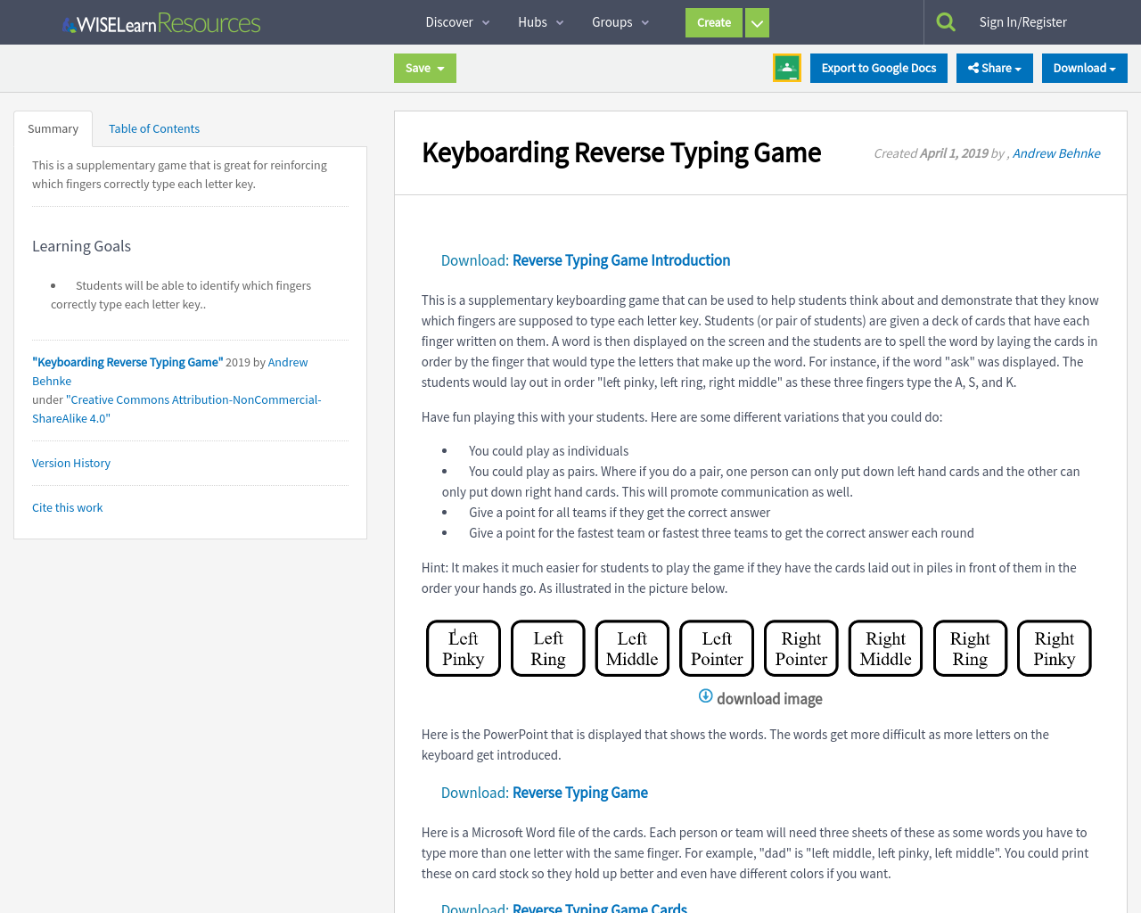 Keyboarding Reverse Typing Game | WISELearn Resources