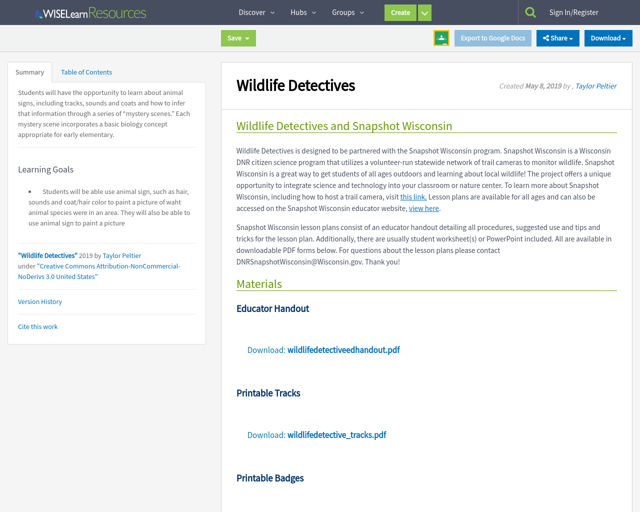 Wildlife Detectives | WISELearn Resources