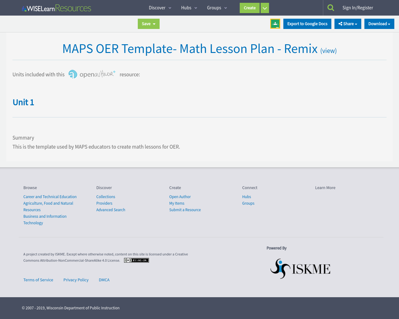 MAPS OER | WISELearn Resources
