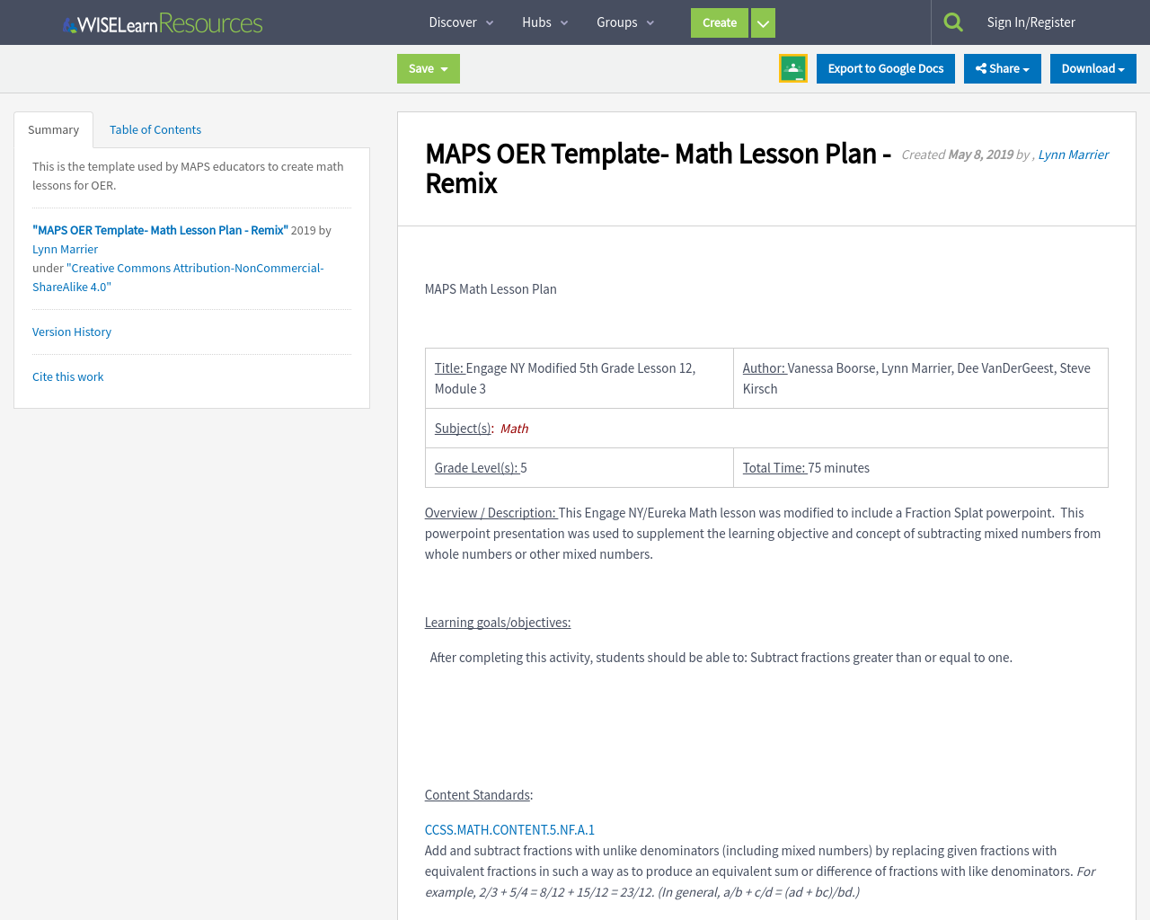 MAPS OER | WISELearn Resources