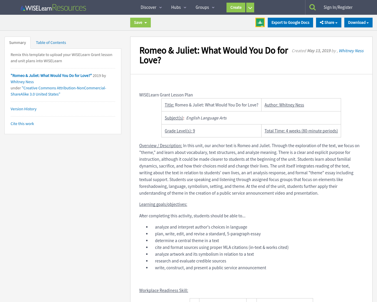 Romeo & Juliet: What Would You Do for Love? | WISELearn Resources