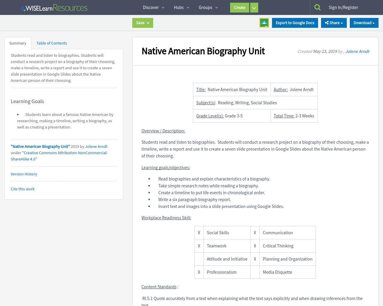 Native American Biography Unit | WISELearn Resources