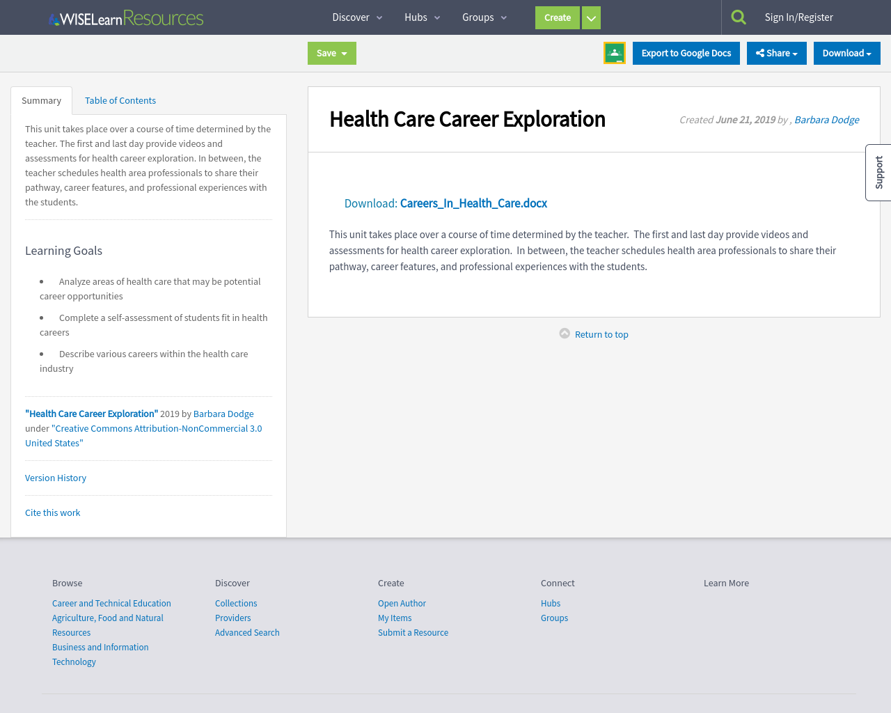 Health Care Career Exploration | WISELearn Resources