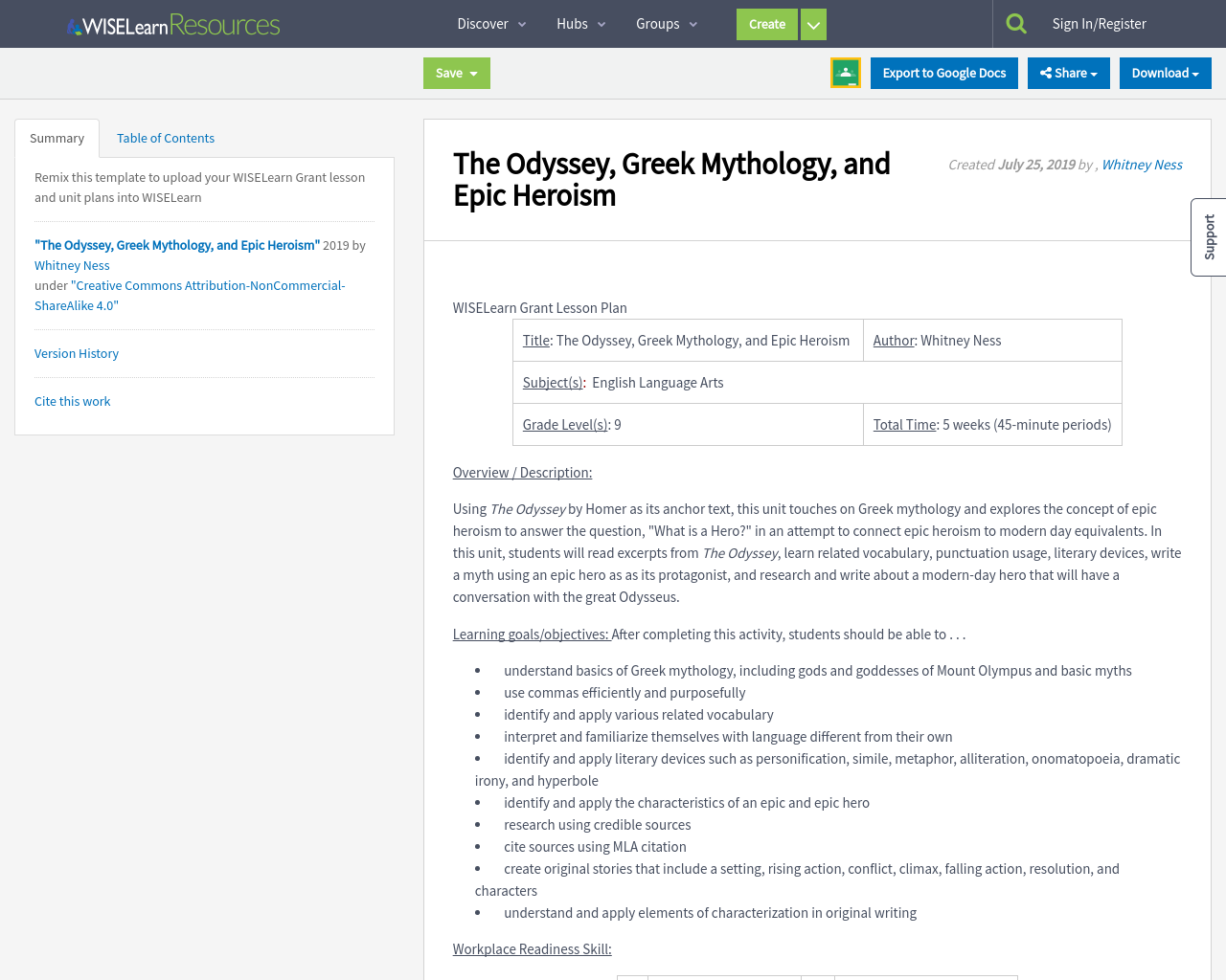 The Odyssey, Greek Mythology, and Epic Heroism | WISELearn Resources