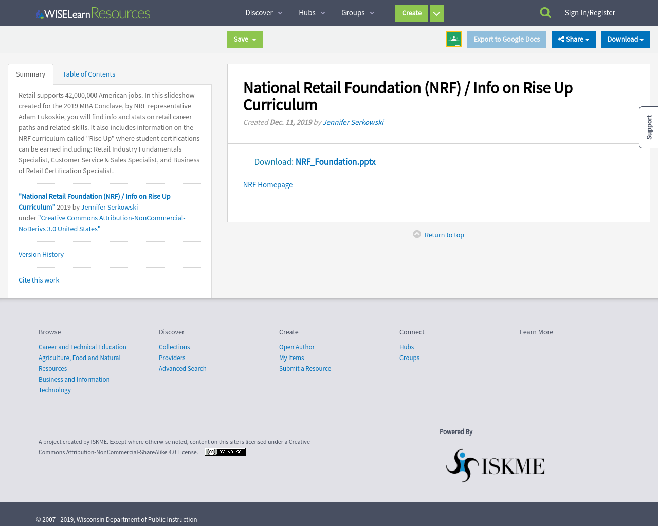 National Retail Foundation (NRF) / Info on Rise Up Curriculum ...