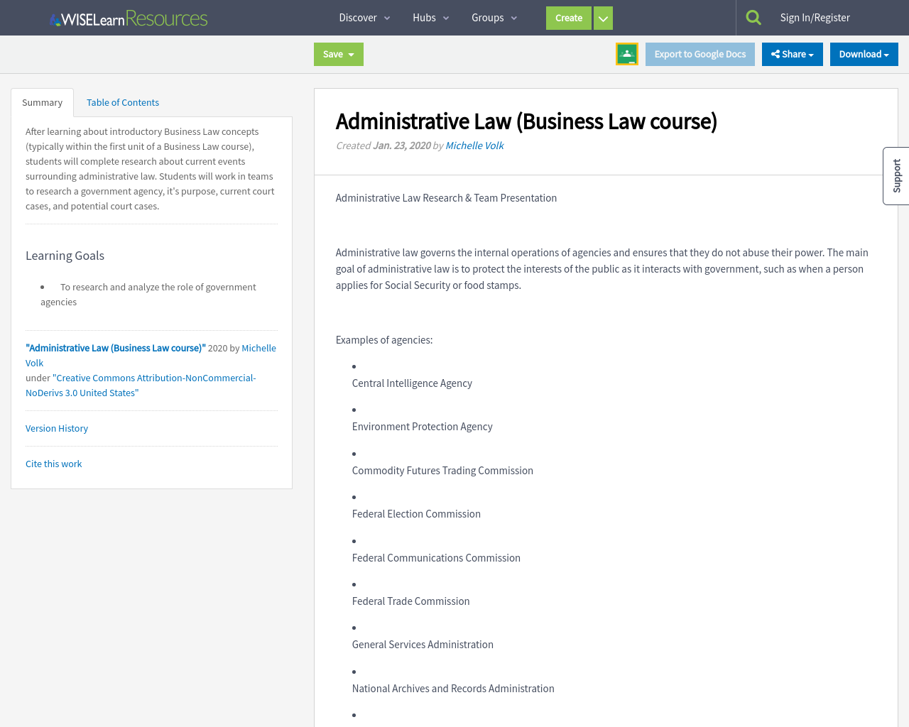 Administrative Law (Business Law course) | WISELearn Resources