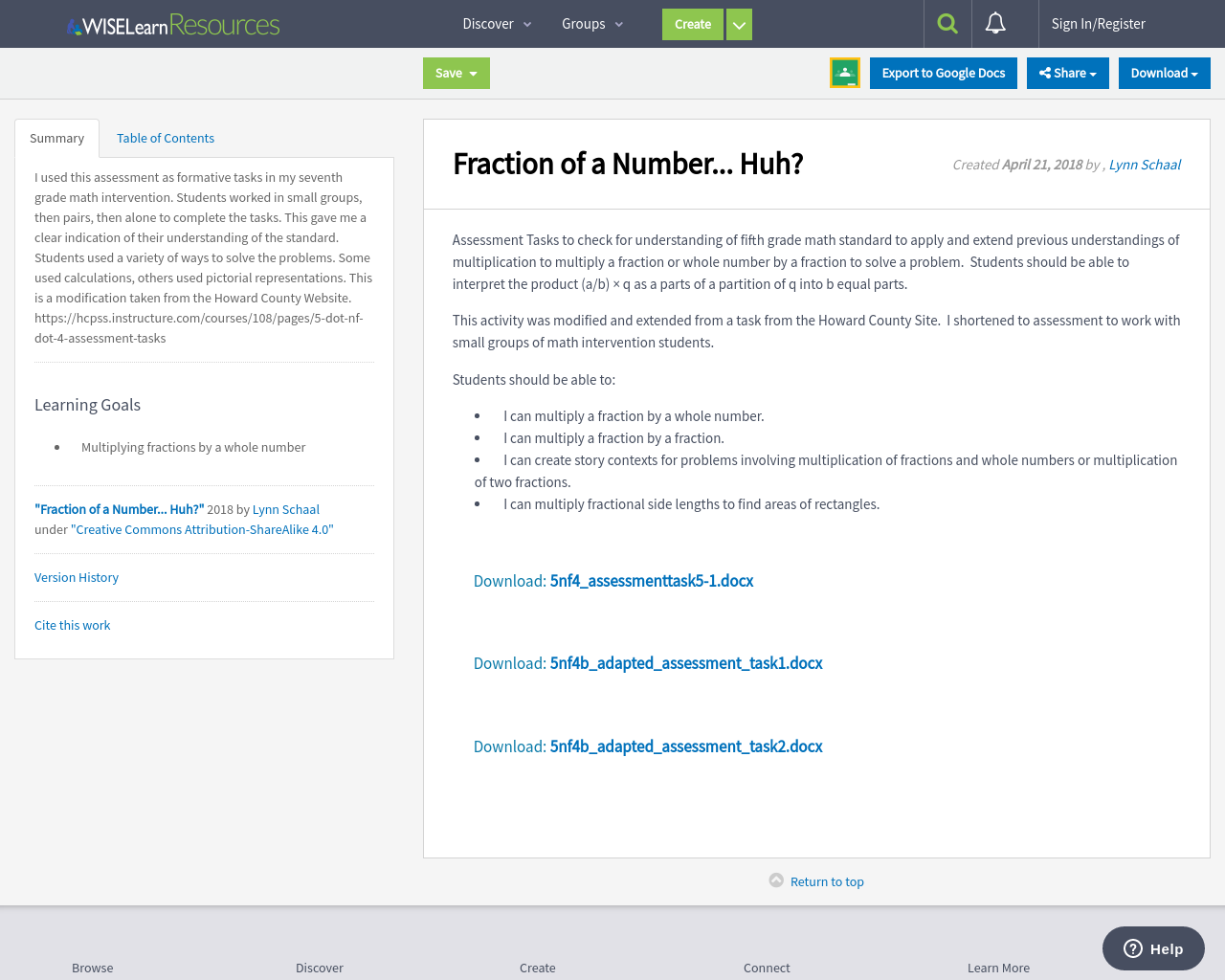 Fraction of a Number... Huh? | WISELearn Resources