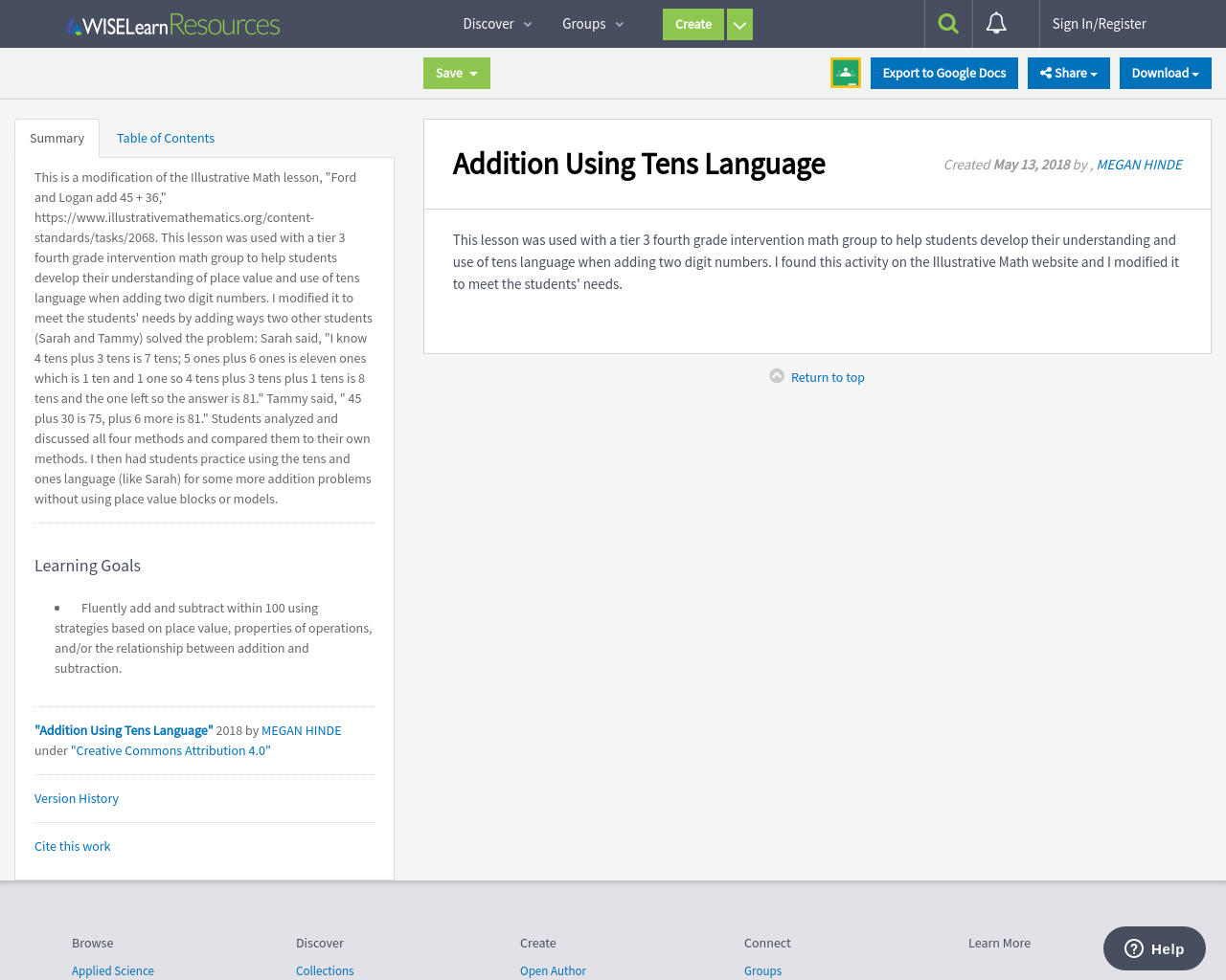 Addition Using Tens Language | WISELearn Resources