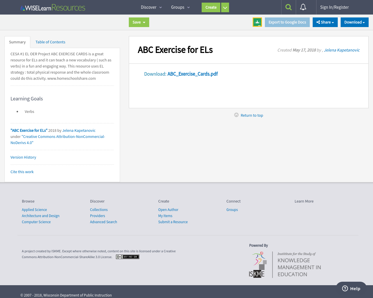 ABC Exercise for ELs | WISELearn Resources