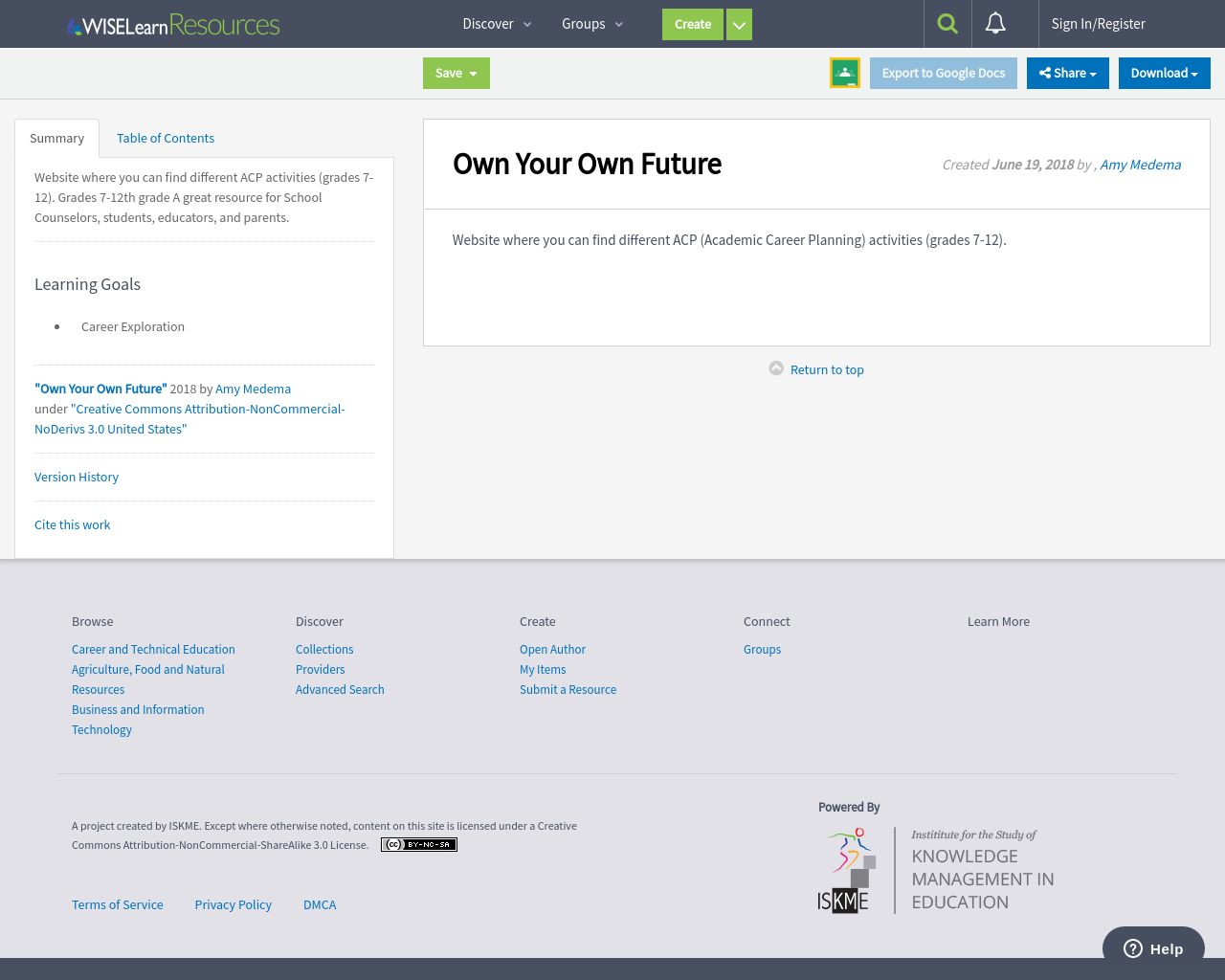 Own Your Own Future | WISELearn Resources