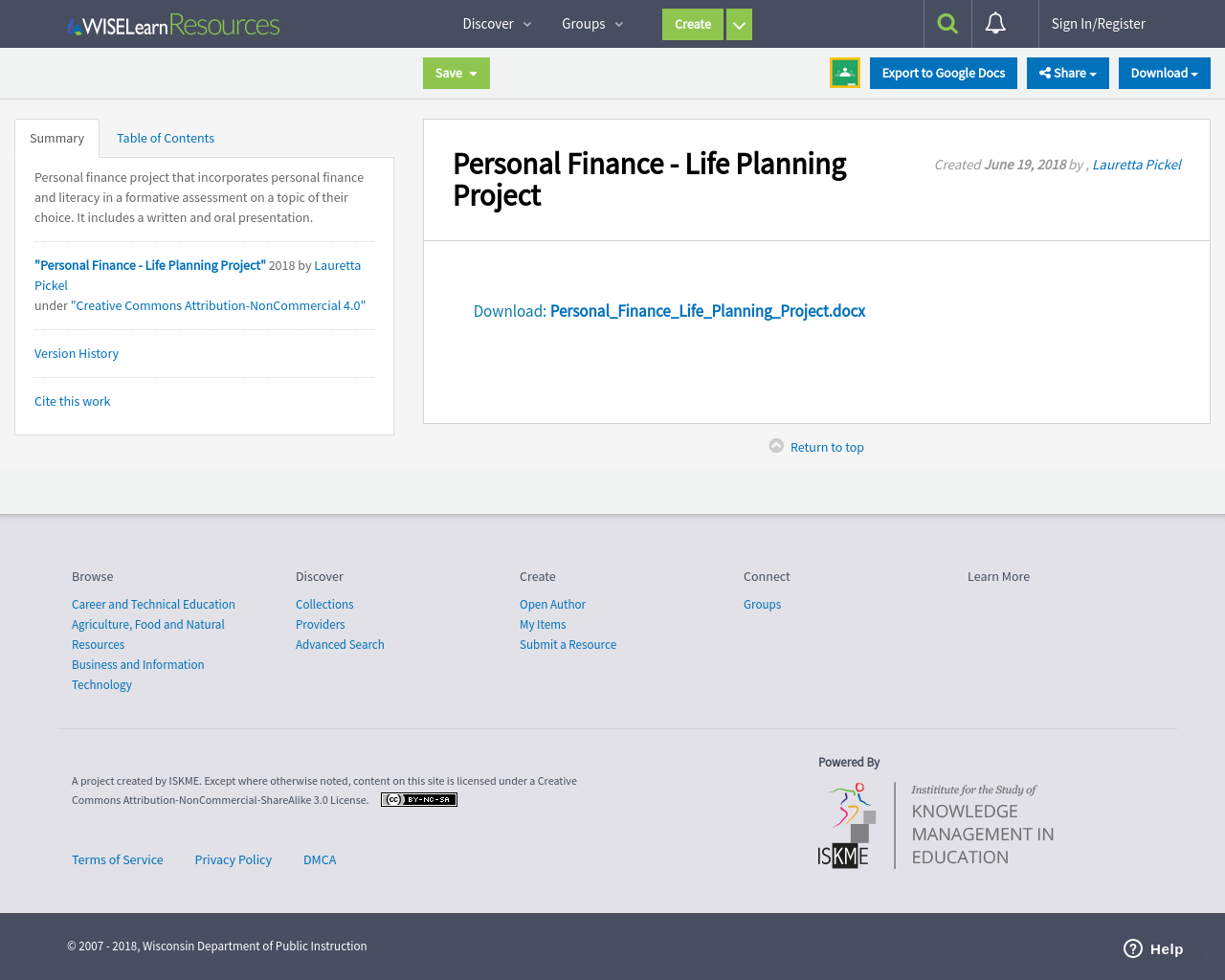 Personal Finance - Life Planning Project | WISELearn Resources