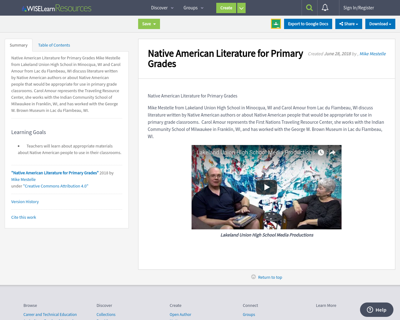 Native American Literature for Primary Grades | WISELearn Resources