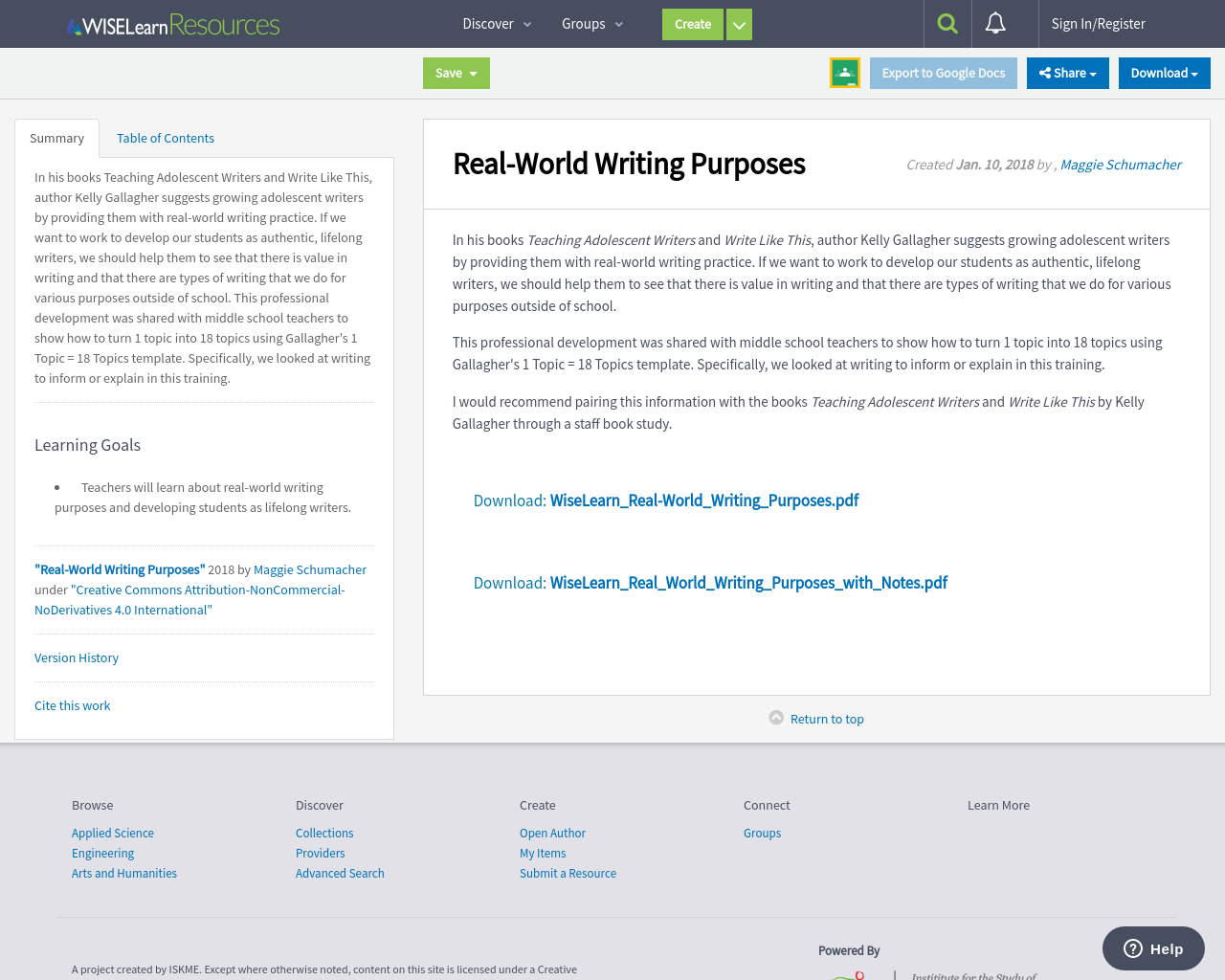 Real-World Writing Purposes | WISELearn Resources