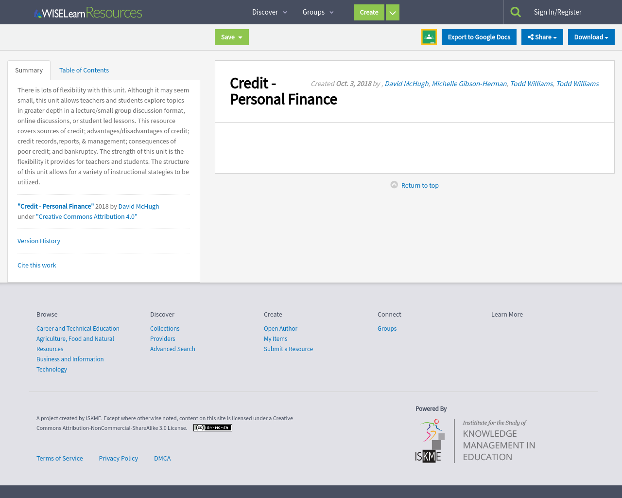 Credit - Personal Finance | WISELearn Resources