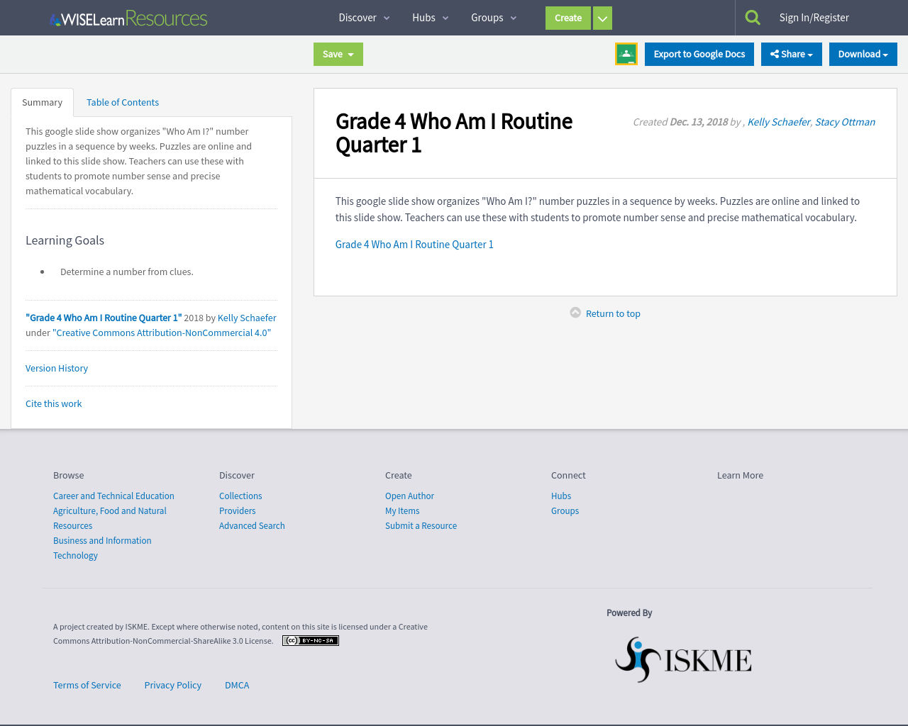 Grade 4 Who Am I Routine Quarter 1 | WISELearn Resources