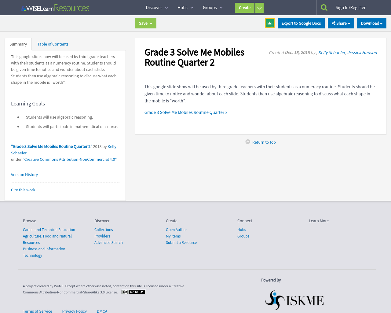 Grade 3 Solve Me Mobiles Routine Quarter 2 | WISELearn Resources